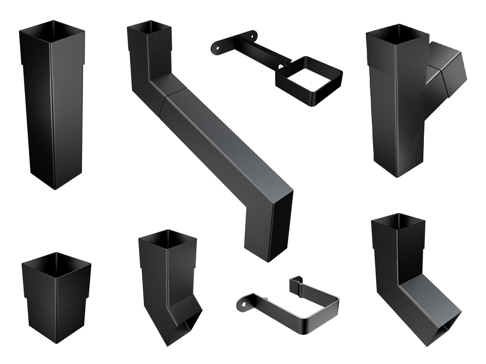76mm Swaged Square Aluminium Downpipes for Guttering - Aluminium Superstore